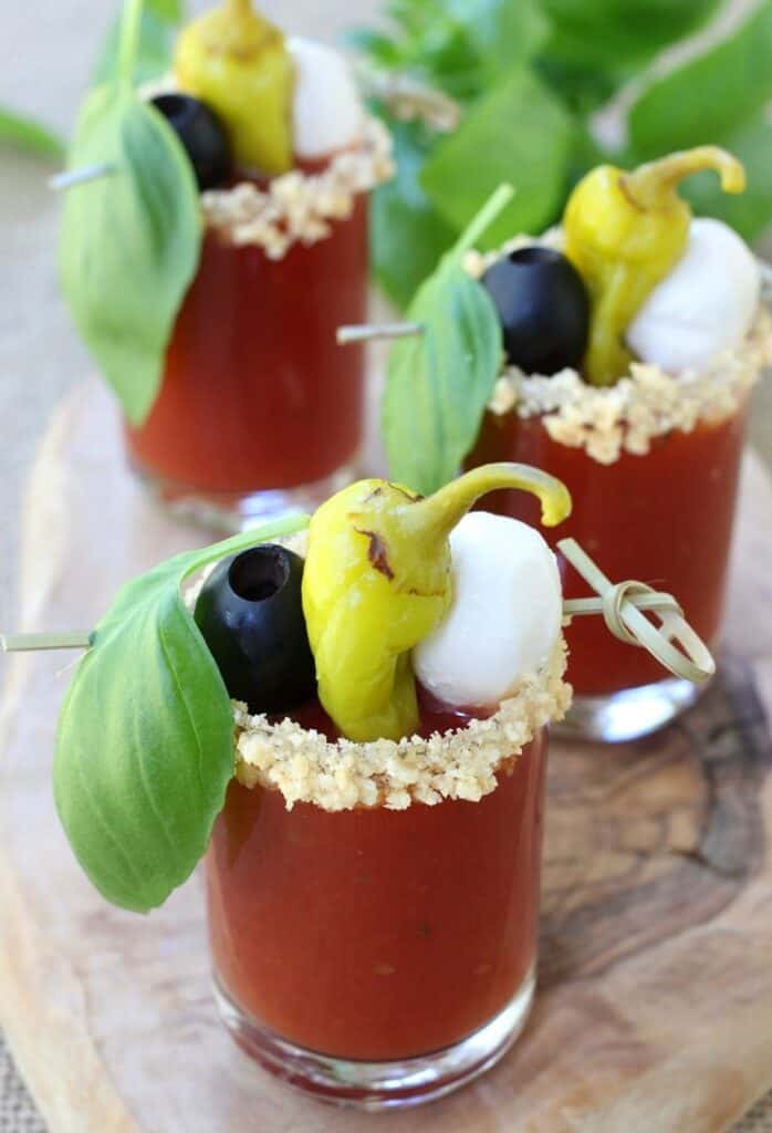Pizza Bloody Mary Shots | A Pizza Flavored Bloody Mary For Brunch
