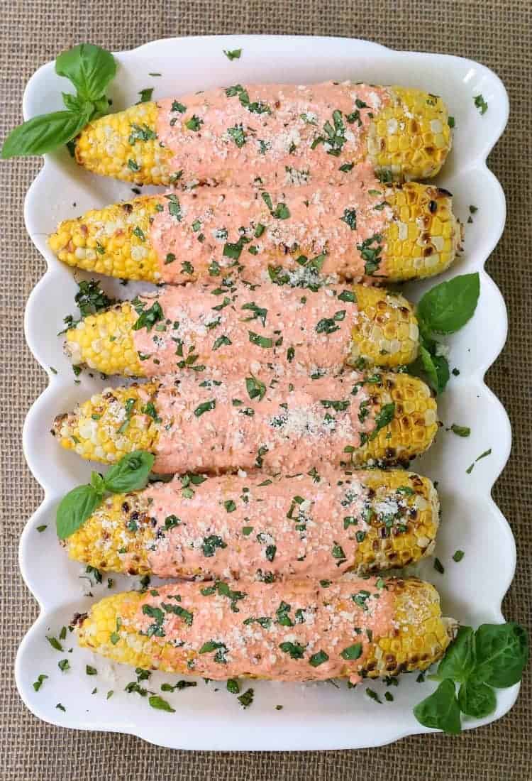 Grilled Italian Street Corn | An Italian Twist On Mexican Street Corn