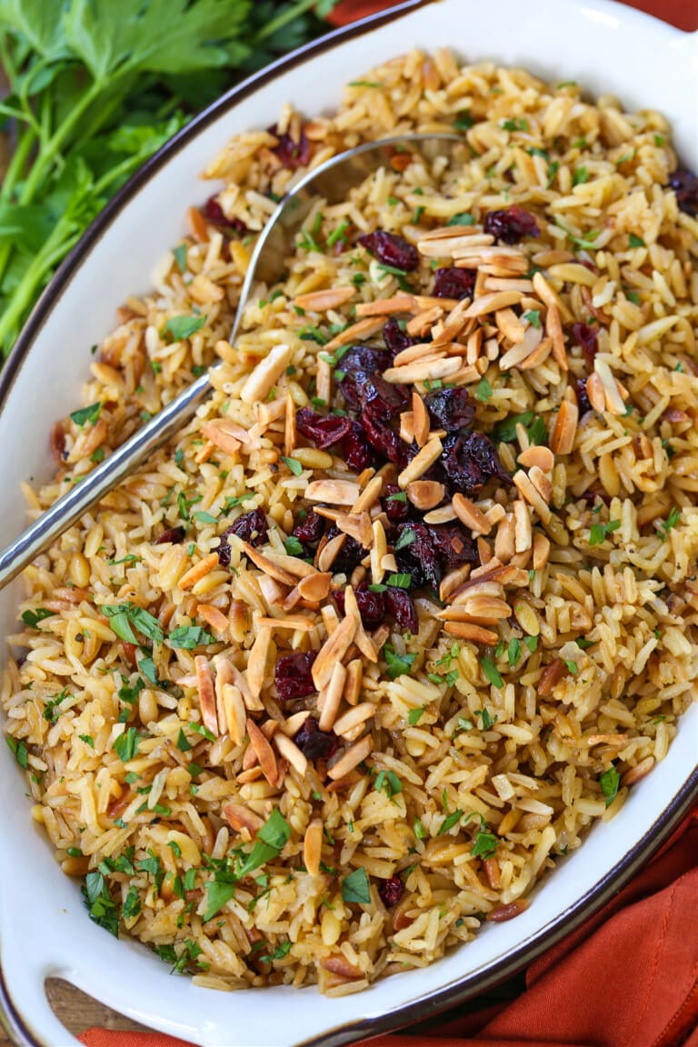 Rice Pilaf with Almonds and Cranberries | Mantitlement