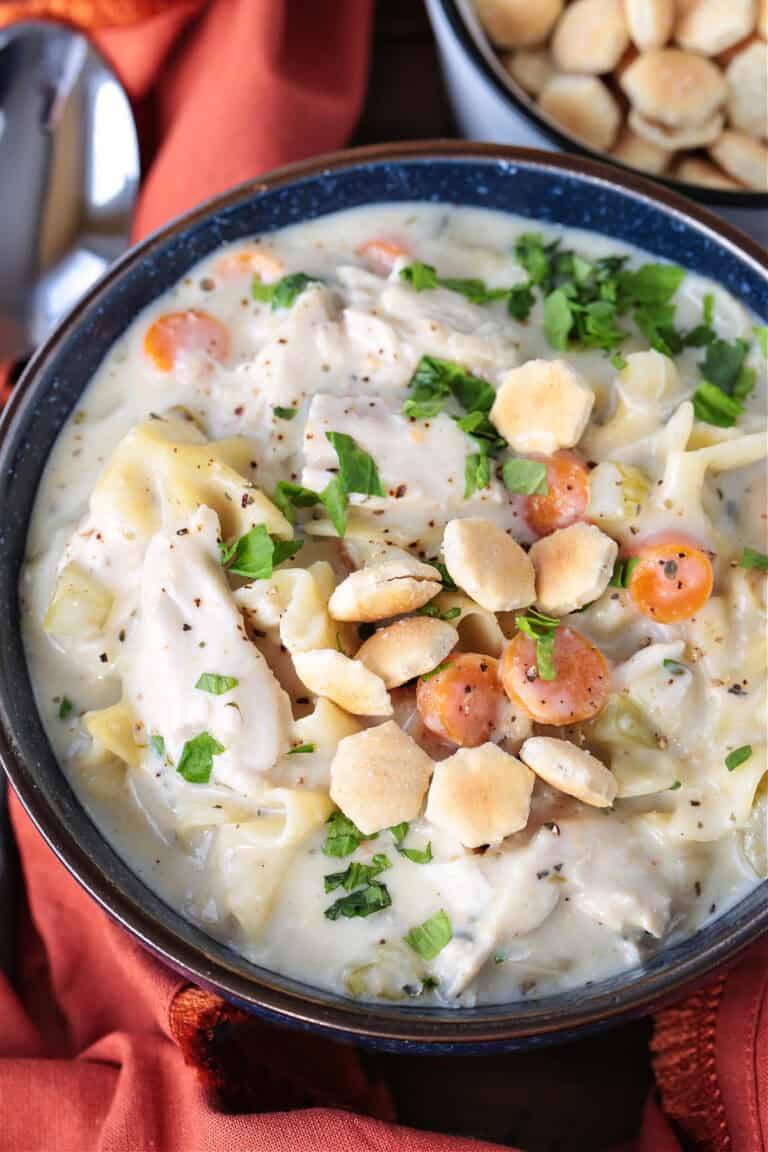 Slow Cooker Creamy Chicken Noodle Soup | Mantitlement
